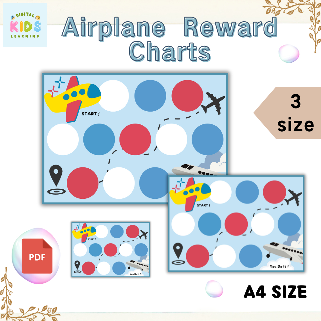 PDF Printable Airplane/Aeroplane Rewards chart for kids Boys Kapal ...