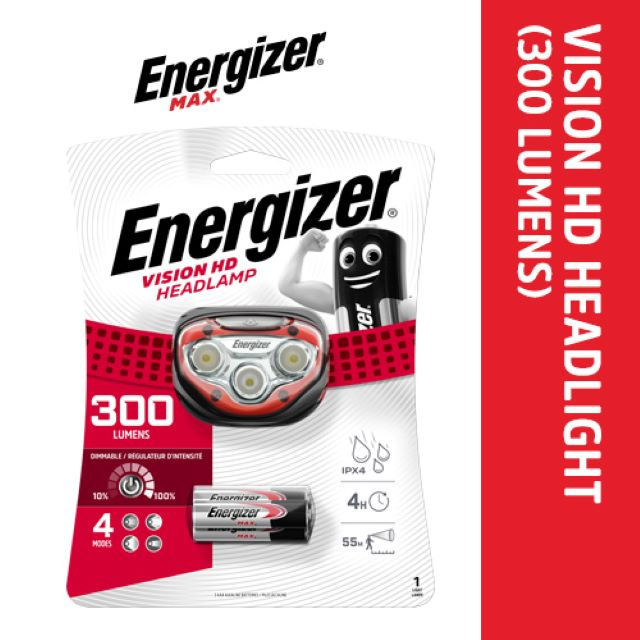 ENERGIZER® VISION HD HEADLIGHT (300 Lumens) AAA Outdoor Hands-Free ...