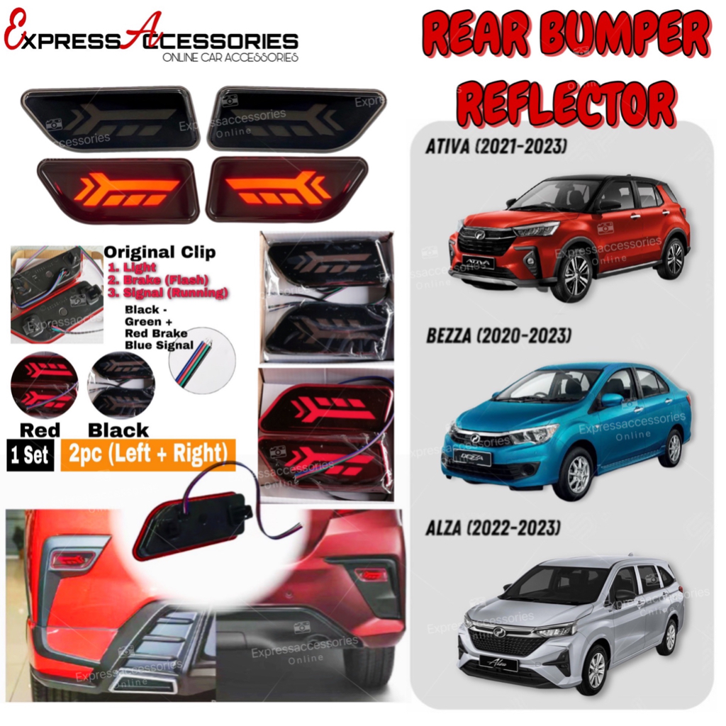 Perodua Alza 2022 / Ativa 2021 / Bezza 2020 Rear Bumper Reflector with ...