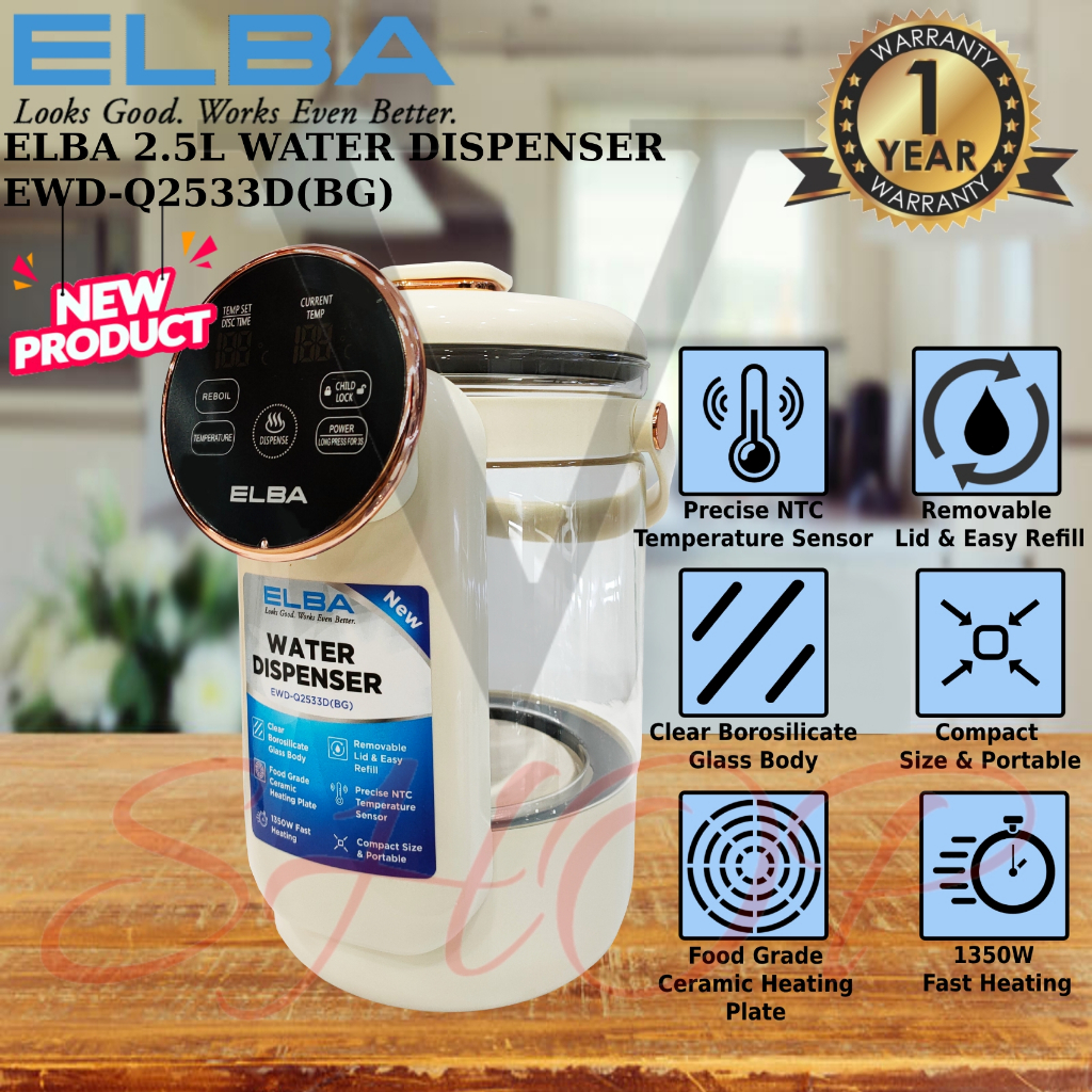 [NEW] ELBA 2.5L WATER DISPENSER EWD-Q2533D(BG) | Shopee Malaysia