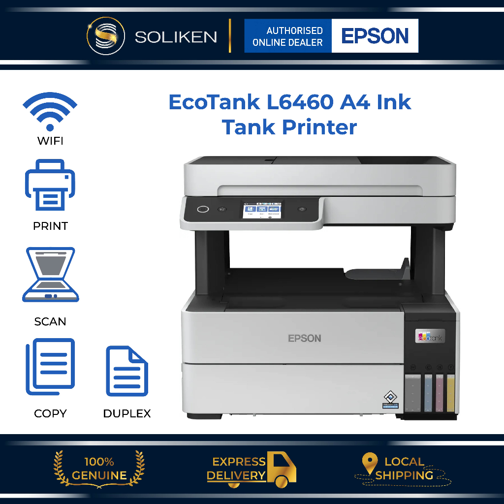 Epson EcoTank L6460 A4 Ink Tank Printer [Print, Scan, Copy with ADF ...