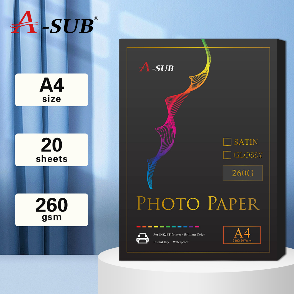 A-SUB Premium Resin-Coated Photo Paper 260gsm photo printing for Inkjet ...
