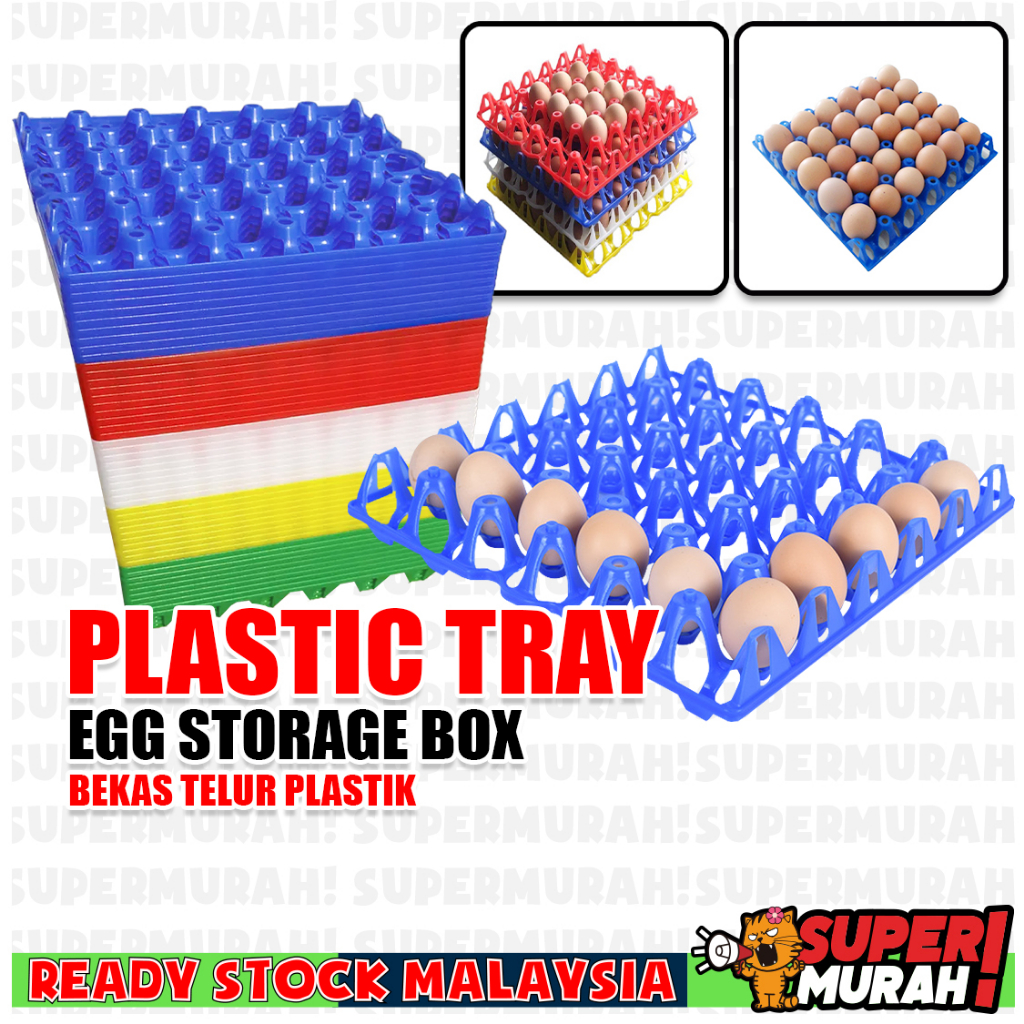 Plastic Egg Tray 30 Pcs Egg Storage Box Egg Storage Tray Bekas Telur ...