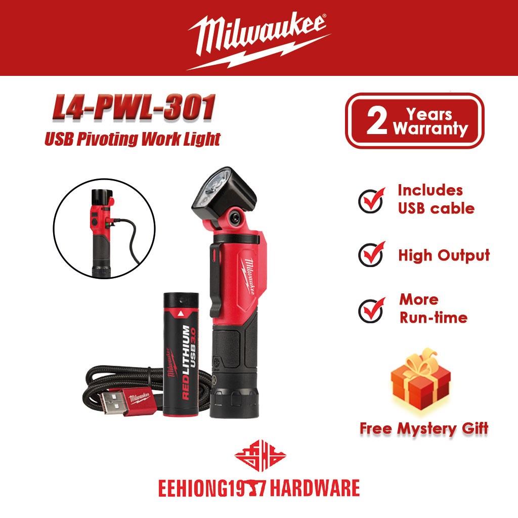 MILWAUKEE L4 PWL USB LED Rechargeable Pivoting Work Light L4PWL B3 Asia ...