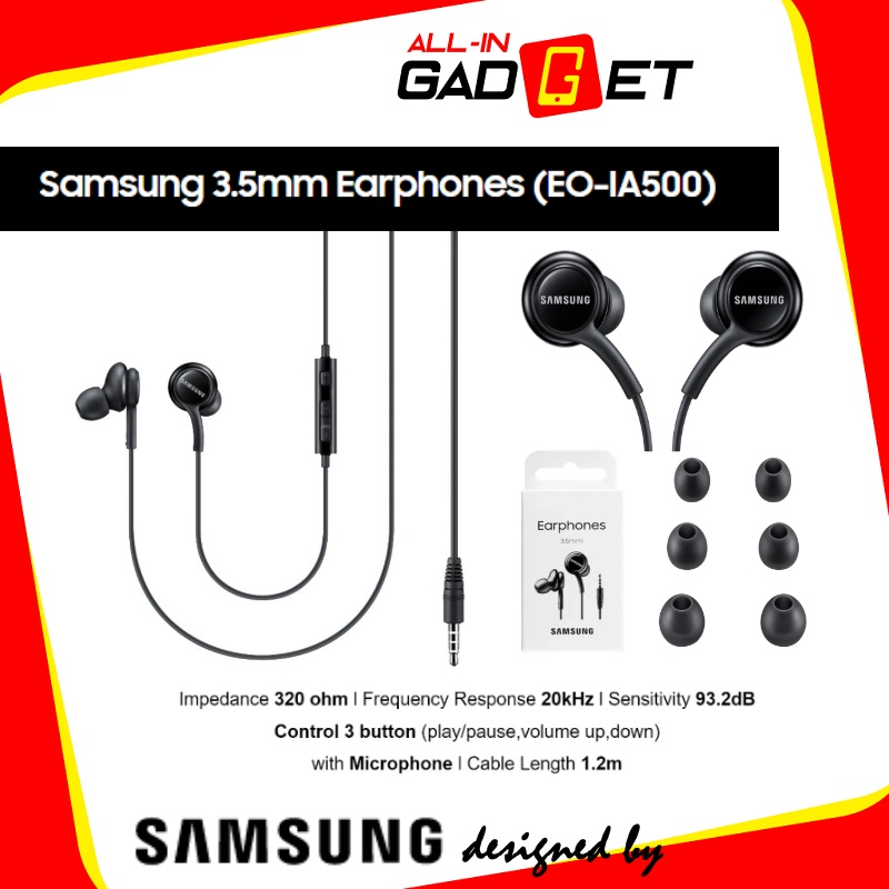 Original Samsung 3.5mm Earphones Handsfree | EO-IA500 by Samsung ...