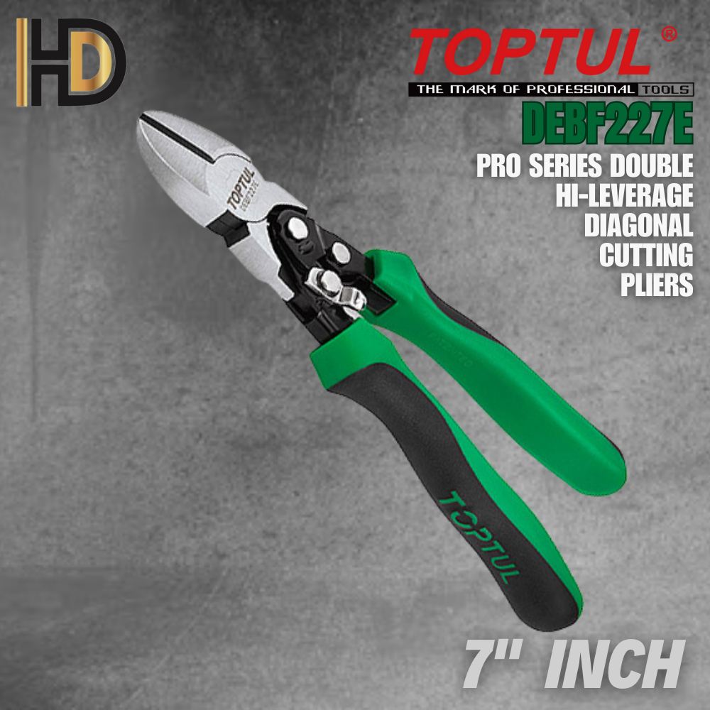 TOPTUL Pro Series Double High Leverage Diagonal Cutting Pliers 7 ...