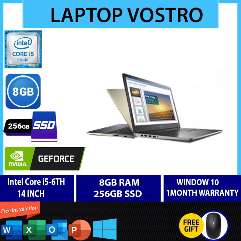 2GB NVIDIA GEFORCE 930M GRAPHIC LAPTOP VOSTRO CORE I5-6th gen 8GB RAM ...