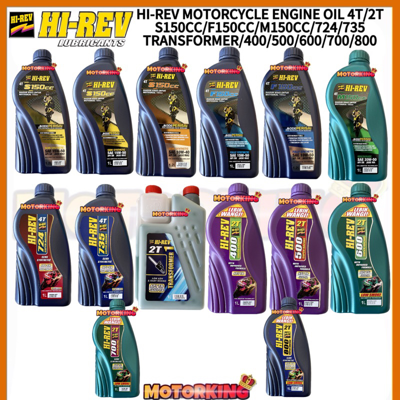 HI REV MOTORCYCLE ENGINE OIL 4T 2T S150CC F150CC M150CC 724 735 ...