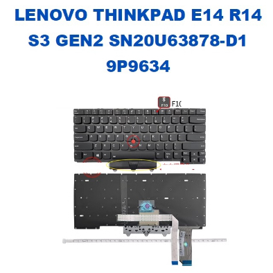 LENOVO THINKPAD E14 R14 S3 GEN2 SN20U63878-D1 9P9634 LAPTOP KEYBOARD ...