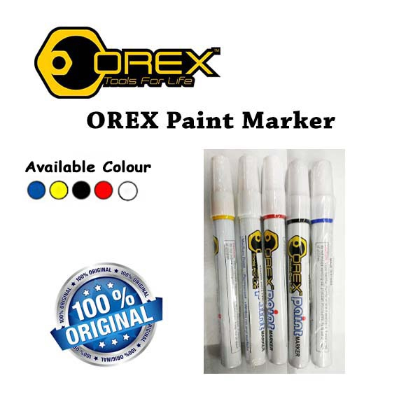 OREX KOREAN PAINT MARKER (BLACK,WHITE,RED,YELLOW,BLUE,GREEN,SILVER ...