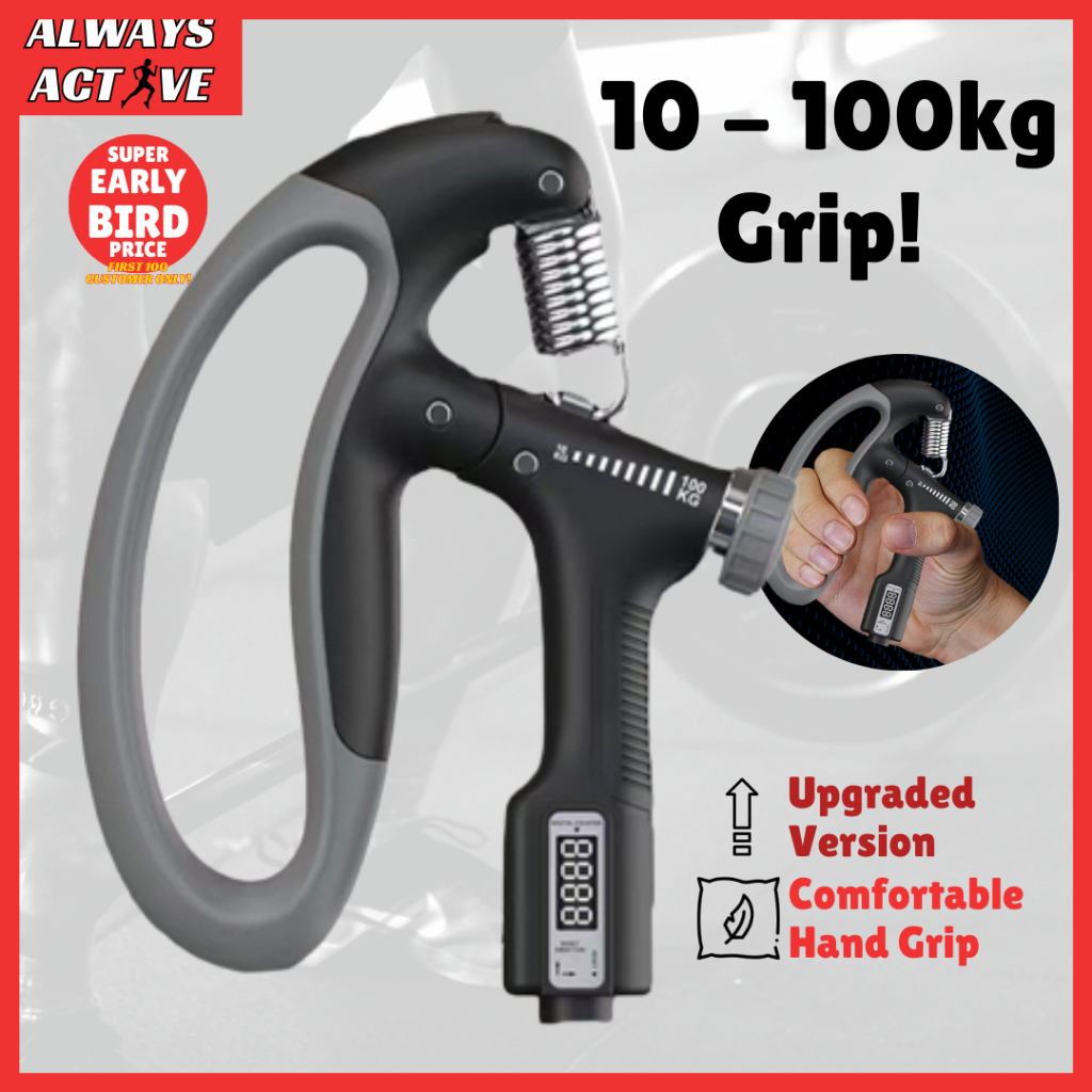 [100KG] Adjustable Hand Grip Counter Forearm Trainer Grip Hand Grip ...