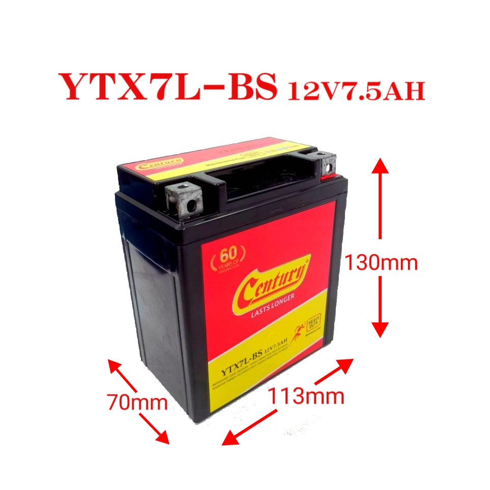 YTX7L-BS BATTERY GEL (12V7.5AH) CBR250 / NINJA 250R / KLX150 / BENELLI ...