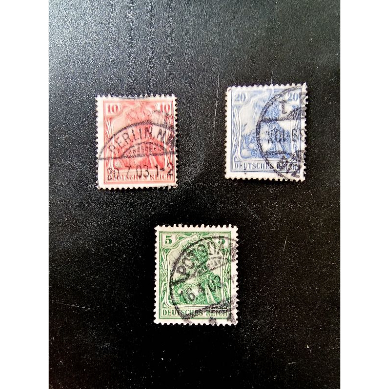 GF05 very old Deutsche Reich German Empire definitive stamps 3v used ...