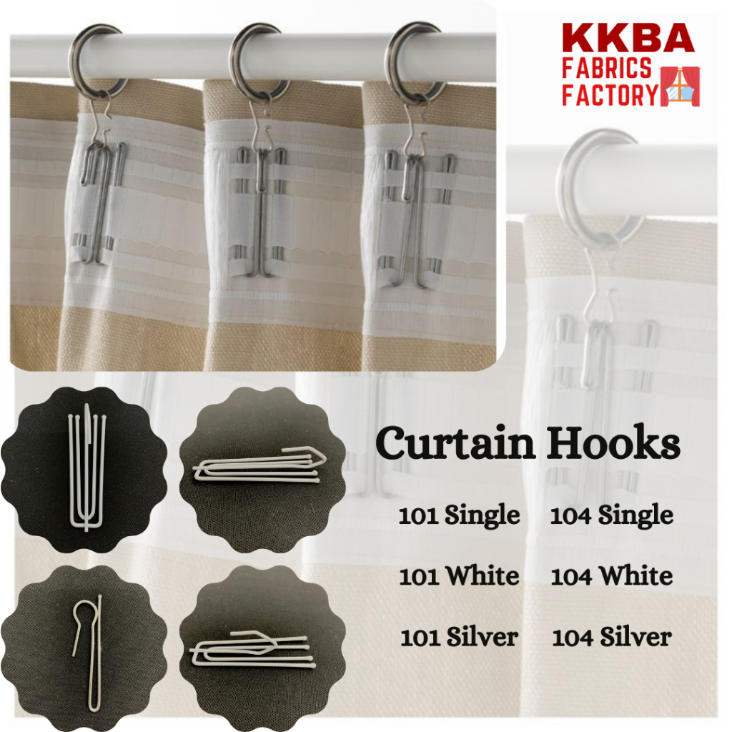 Cangkuk Besi Langsir | Curtain Hook French Pleat / Single Pinch ...