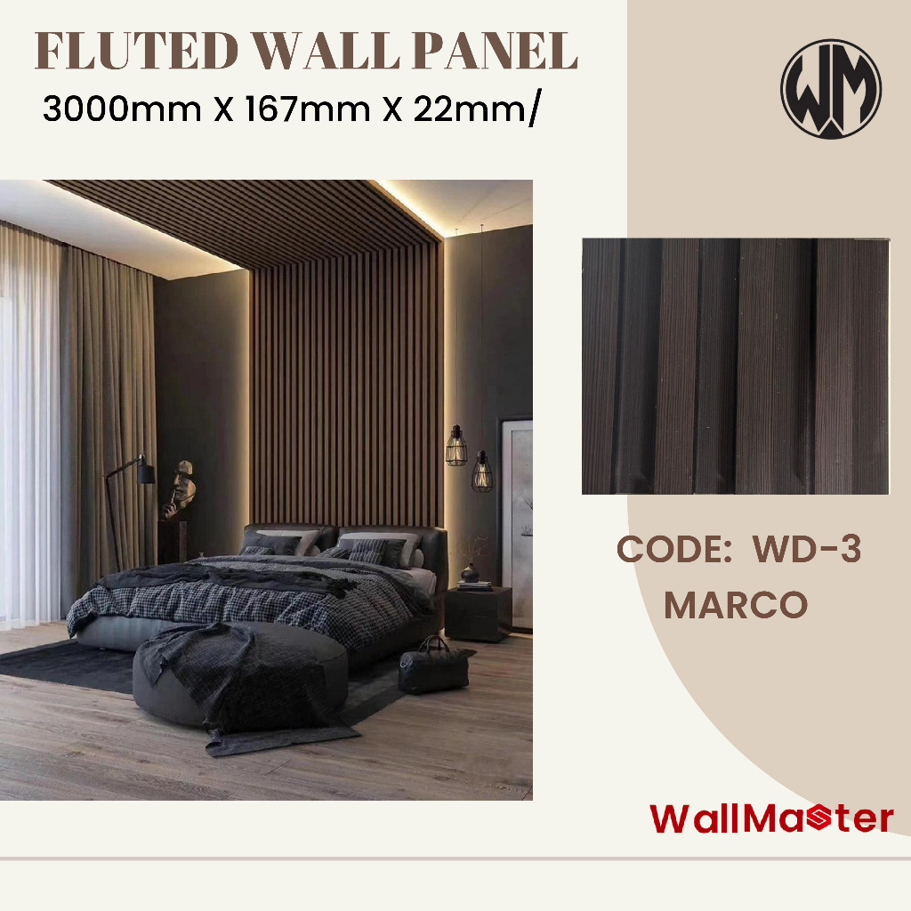 (Harga Kilang) Fluted Panel Wood WPC Panel Fluted Wall Panel WPC Fluted ...