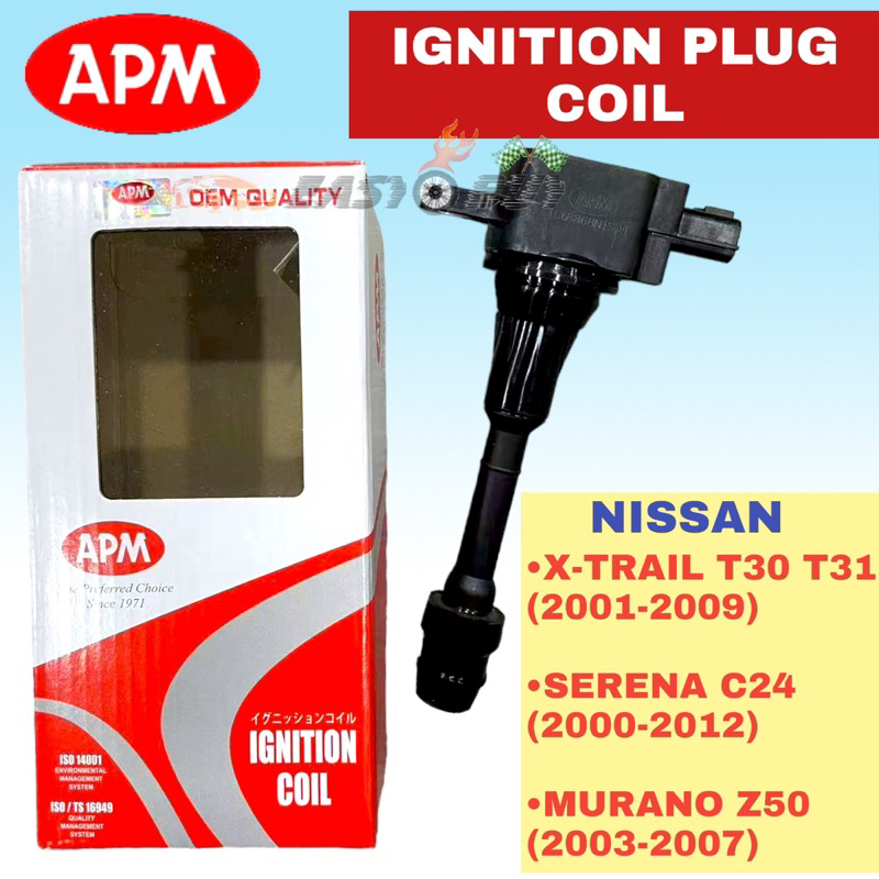 100% ORIGINAL APM IGNITION PLUG COIL - NISSAN X-TRAIL T30 T31 / SERENA ...