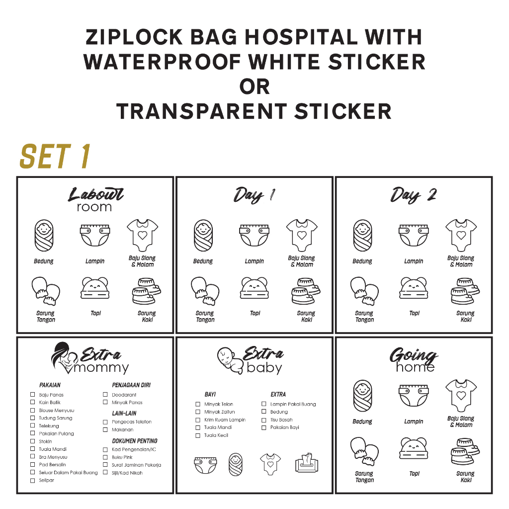 ZIPLOCK BEG PLASTIK HOSPITAL for PACKING BAJU IBU, BABY & BARANG ...