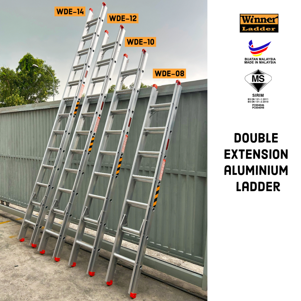 Winner Ladder Heavy Duty Aluminium Ladder (Single Pole/ Double /Triple ...