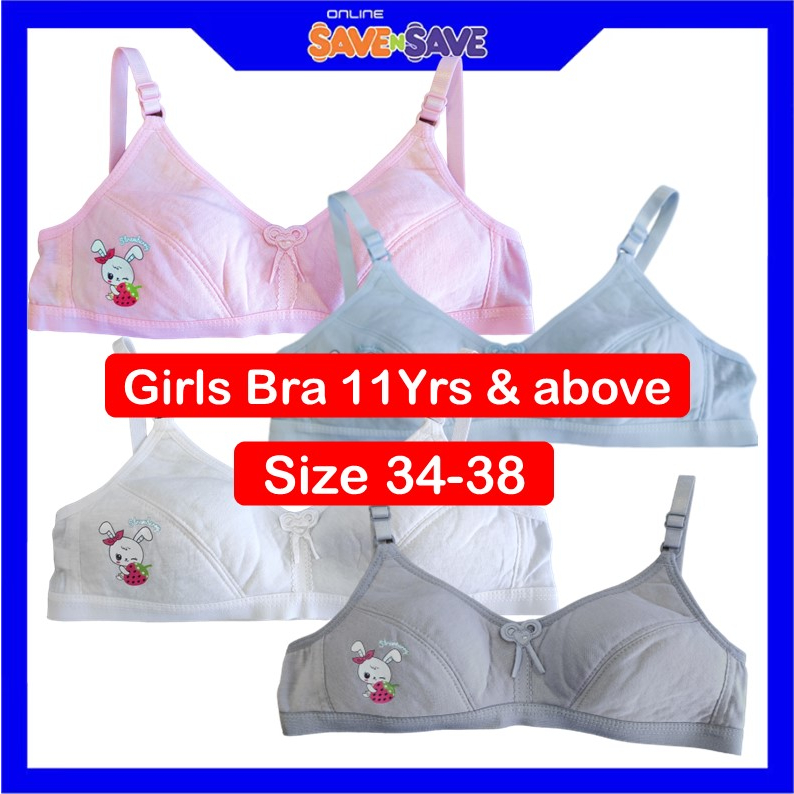 0910 Teenagers First Bra Size 34-38 Soft Bra Thin Padding Baju Dalam ...
