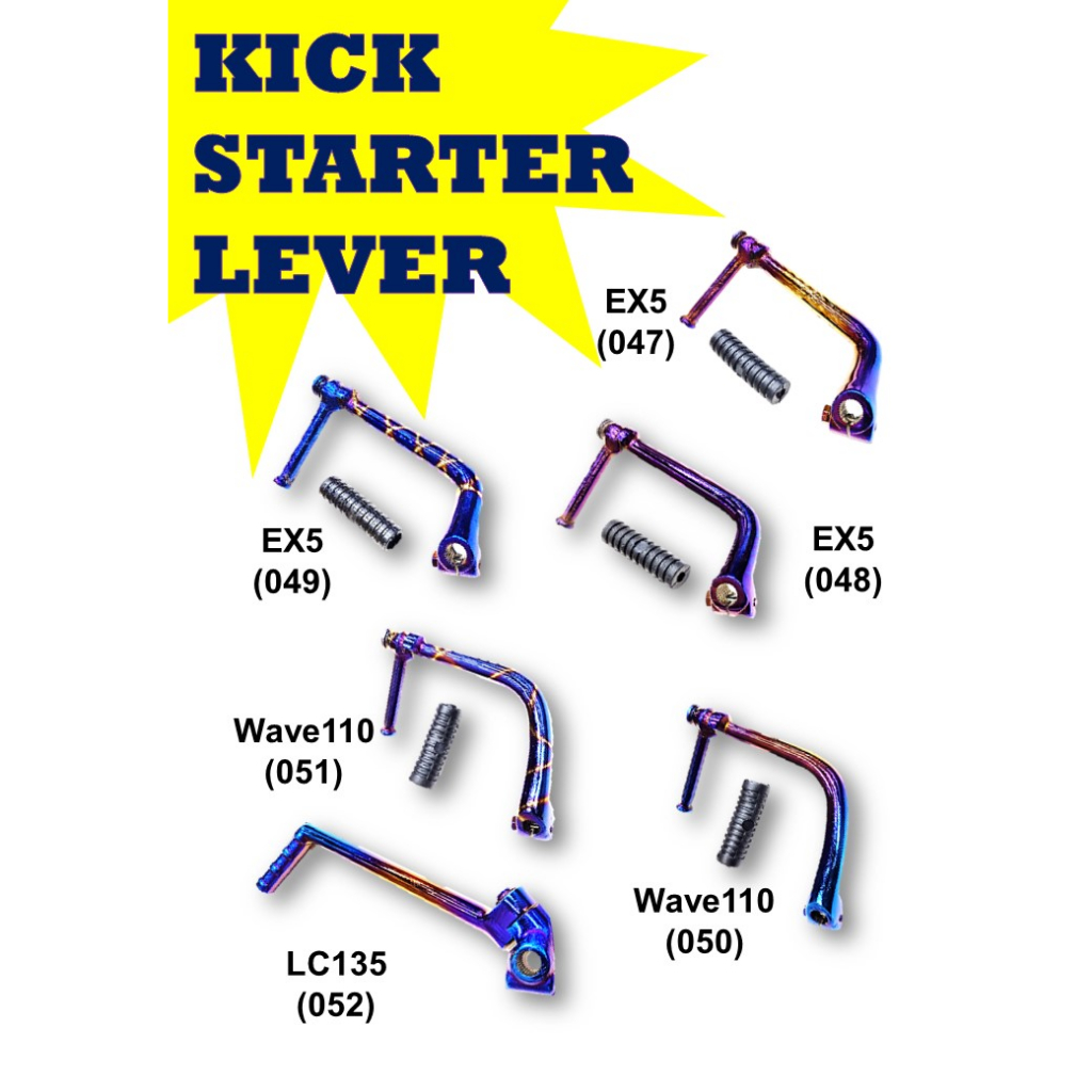 KICK STARTER LEVER TITANIUM (RAINBOW) HONDA EX5 WAVE110 W110 YAMAHA ...