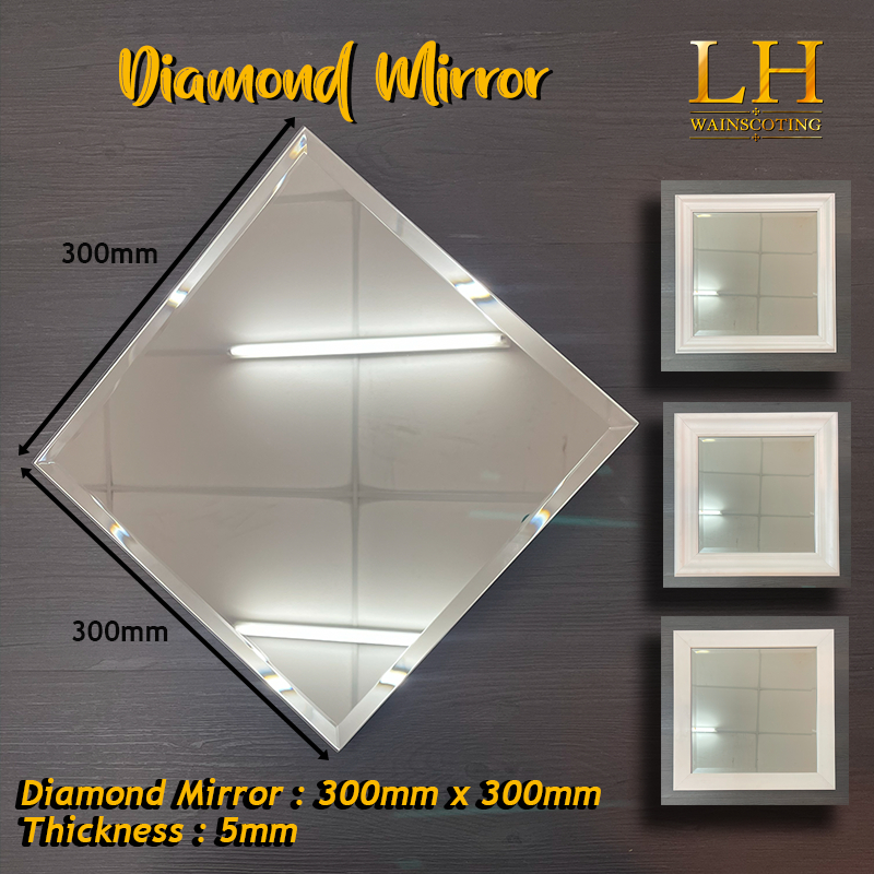 DIY Wainscoting Mirror Frame 30cmx30cm Frame PS Wainscoting Siap Potong ...