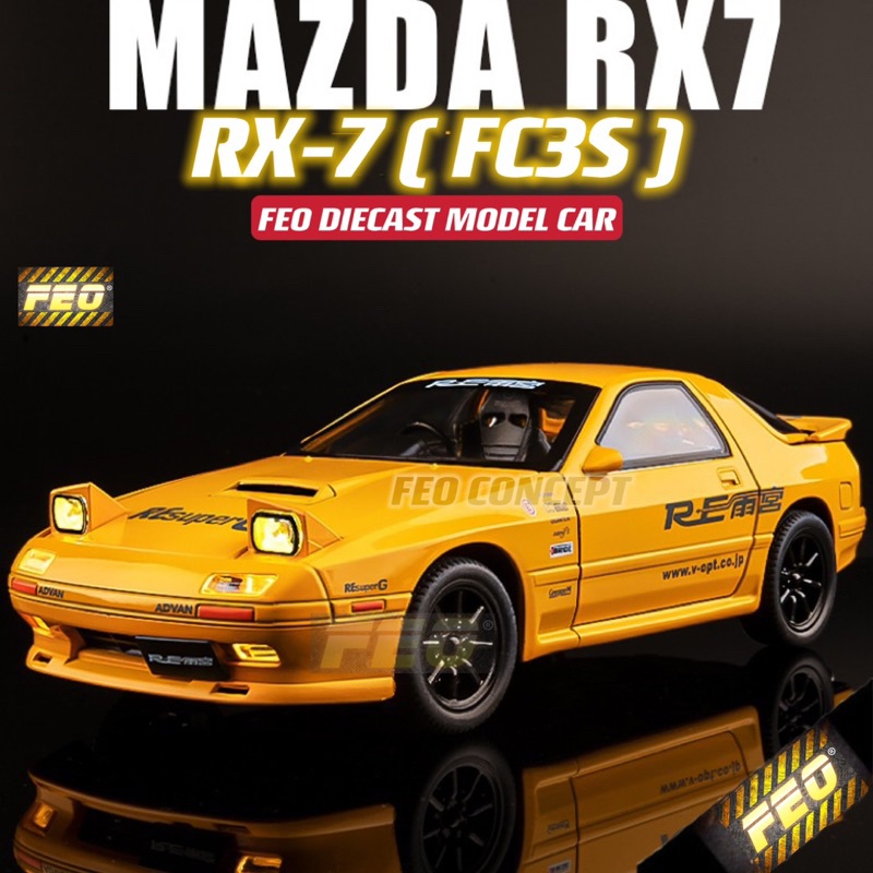 FEO 1/24 Mazda Rx7 FC FC3S Initial Diecast Car Model Alloy Car Toy ...