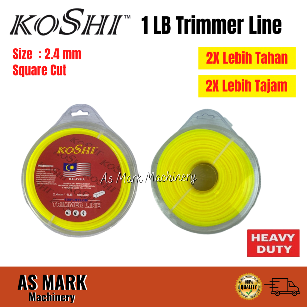 Square Nylon Grass 1LB (450g) 2.4mm 2.7mm 3.2mm Trimmer Line String For ...