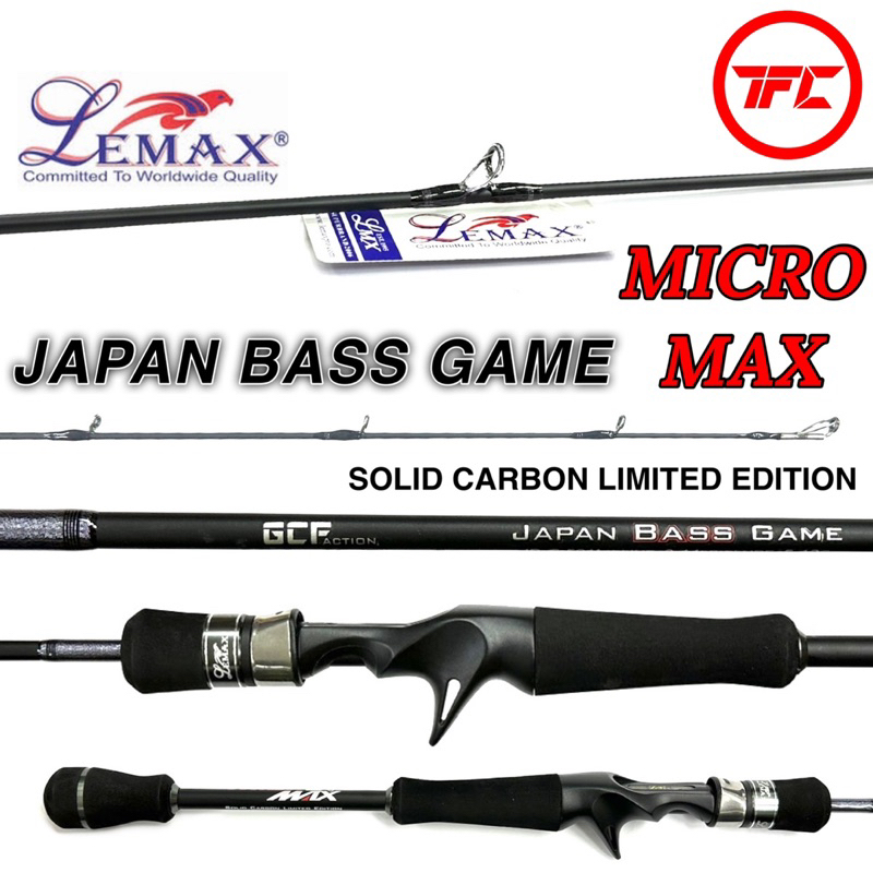 LEMAX Micro Max Japan Bass Game Solid Carbon Baitcasting Rod Baitcast ...