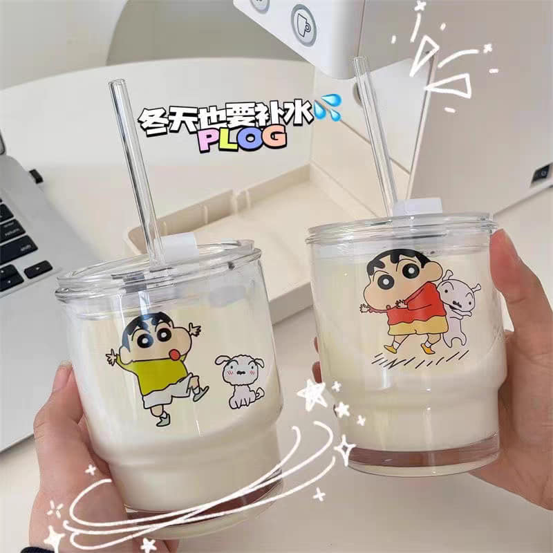 {现货 ready stock}蜡笔小新玻璃杯 crayon shin-chan cup | Shopee Malaysia
