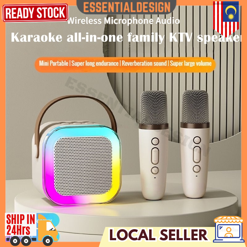 FREE Sticker K12 Dual Mic Portable Microphone Audio Home Karaoke Integrated Sing K Wireless ...