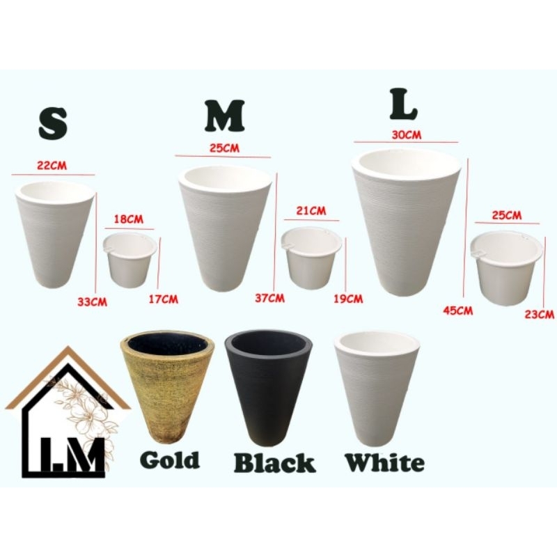 Pasu Plastik /Pasu Bunga Hiasan/ PVC Vase Fot Real Plant / Hydroponic ...