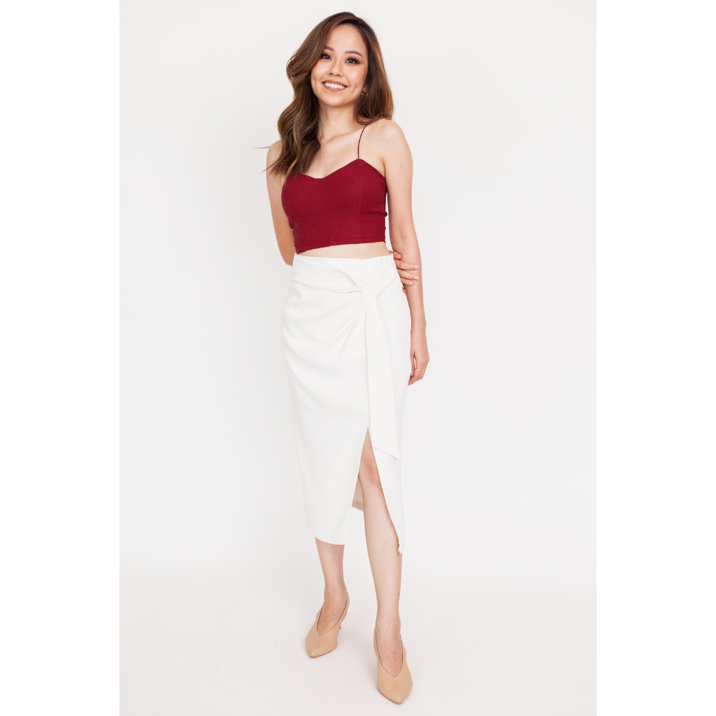 Knot Slit Pencil Skirt | Shopee Malaysia