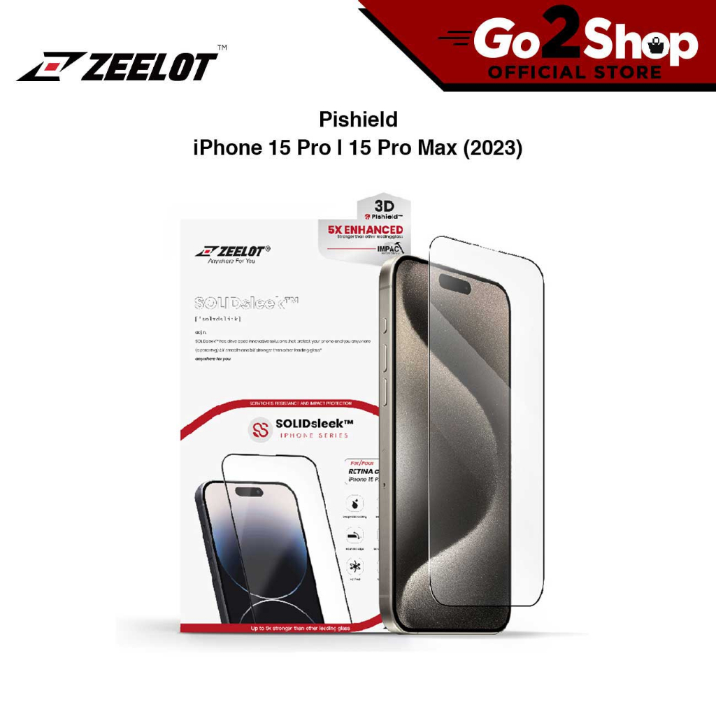 ZEELOT Pishield 3D Tempered Glass 9H Screen Protector For iP 15 Pro/15 ...