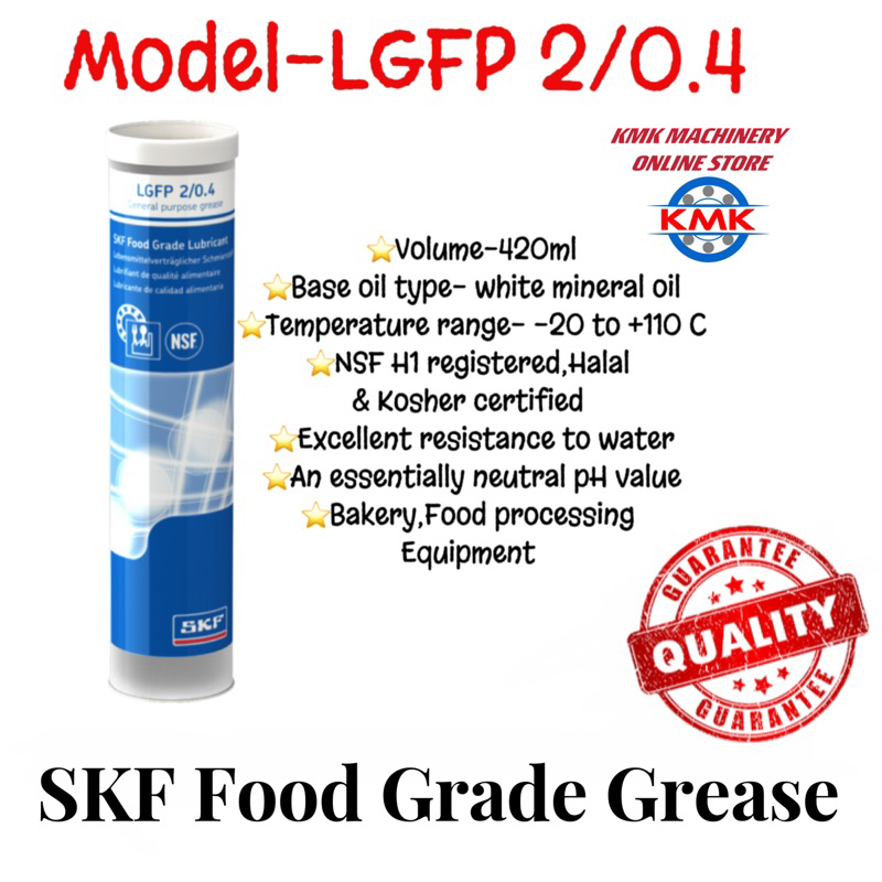SKF GREASE LGFP 2/0.4(Food grade lubricant)[420ml] Suitable for Food industrial machine,Food ...