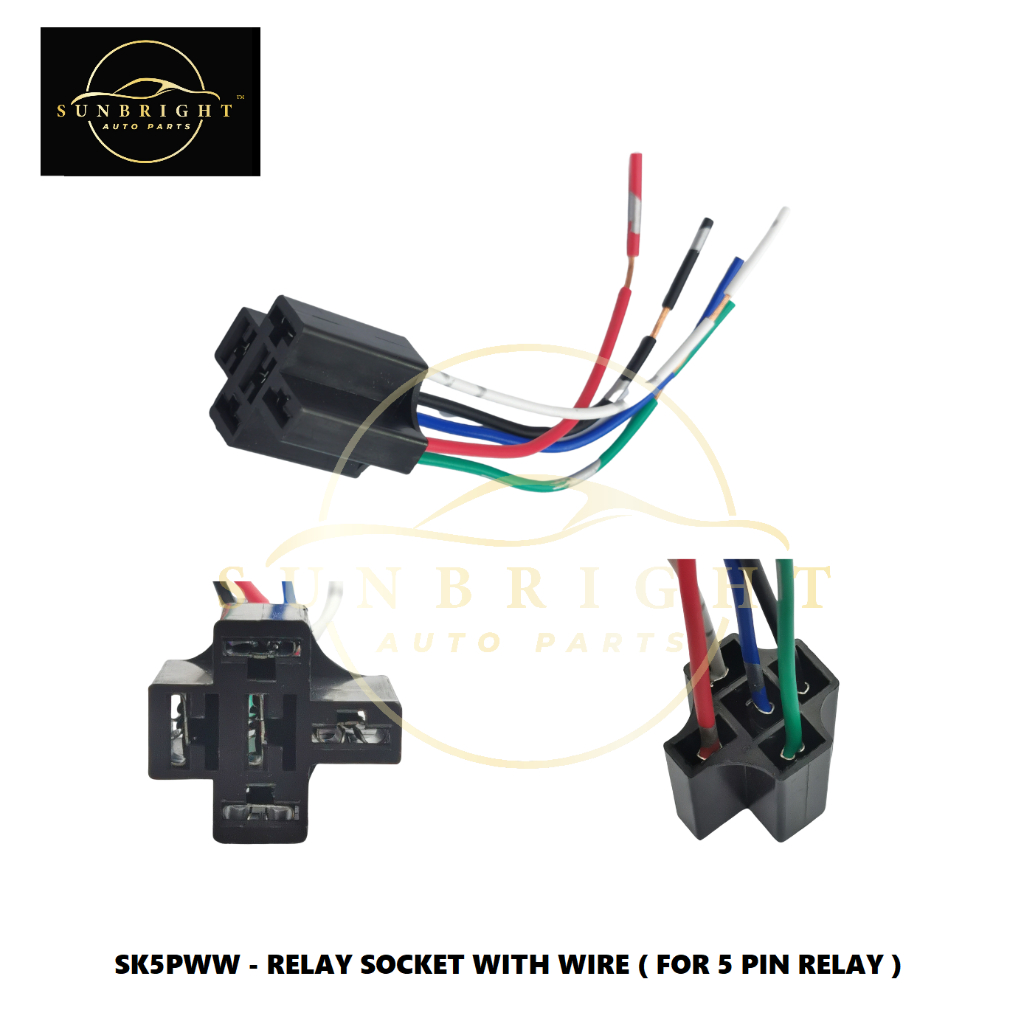 RELAY SOCKET WITH WIRE ( FOR 5 PIN RELAY ) | Shopee Malaysia