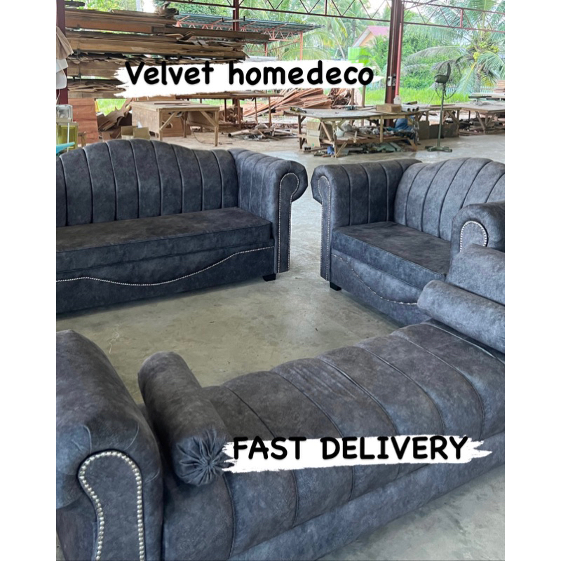 sofa shell chesterfield premiun marble velvet anti scracth/easy clean ...
