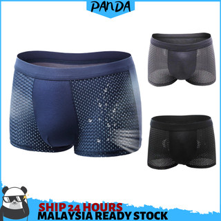 UW03 Size L to 5XL Men Breathable Underwear Bamboo Fiber Men's Solid ...