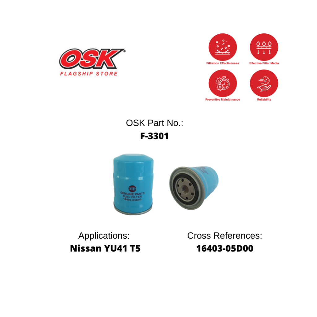 OSK FUEL FILTER for NISSAN YU41 16403-05D00 | Shopee Malaysia