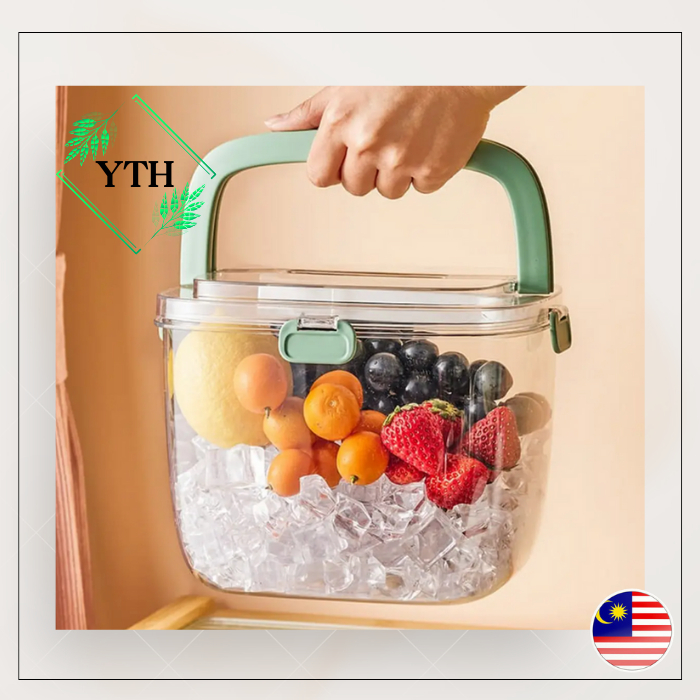 YTH Ice Cube Transparent Container Bucket Cooling Tool Box Kotak Alat ...