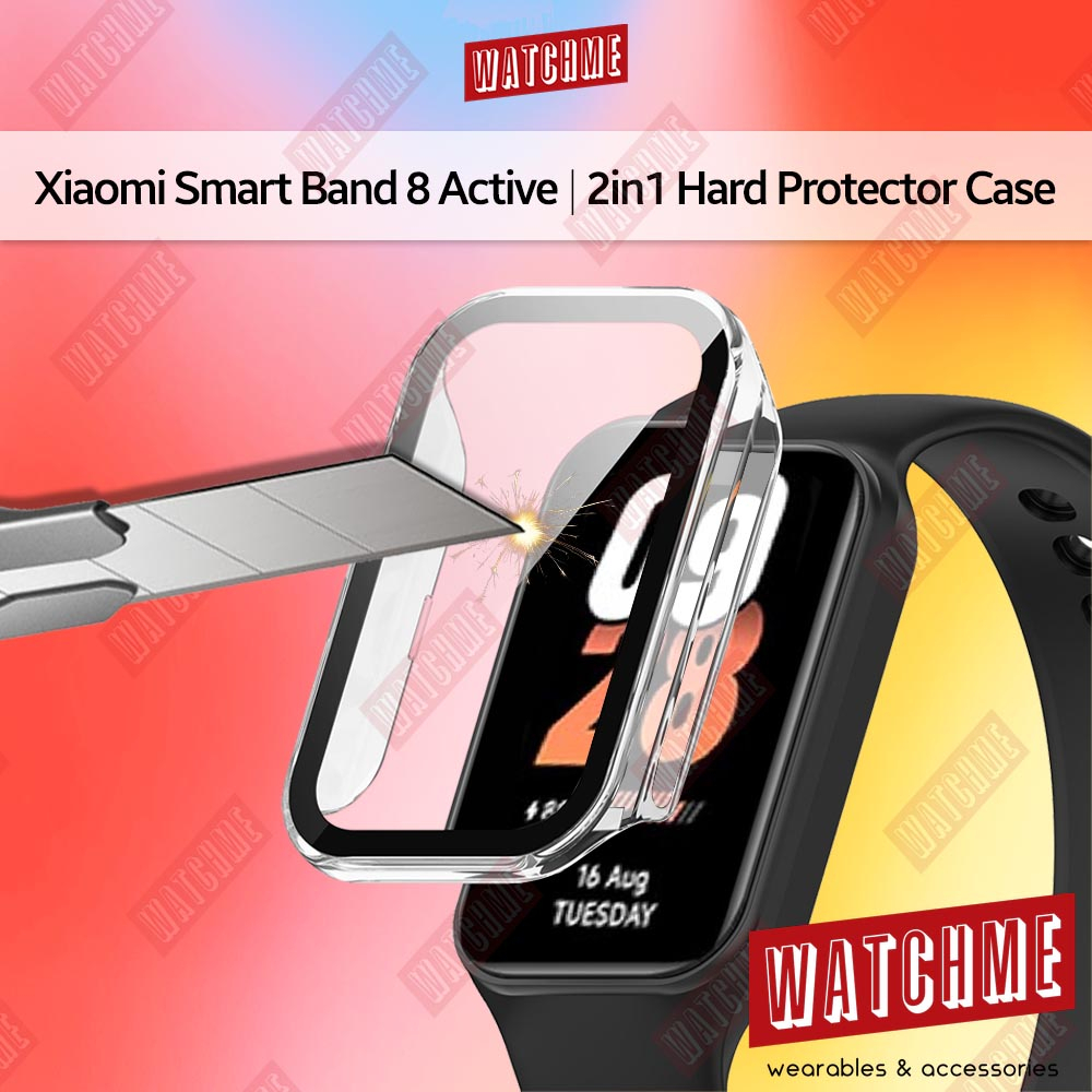Xiaomi Smart Band 8 Active Protector Case, 2in1 Hard Casing With Screen Glass Cover (smartband ...