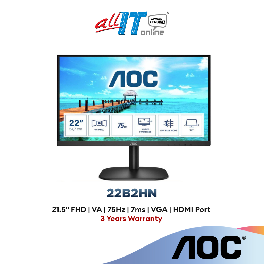 AOC Monitor 22B3HM (21.5" FHD/VA/75Hz/4ms)/22B2HN (21.5" FHD/VA/75Hz ...