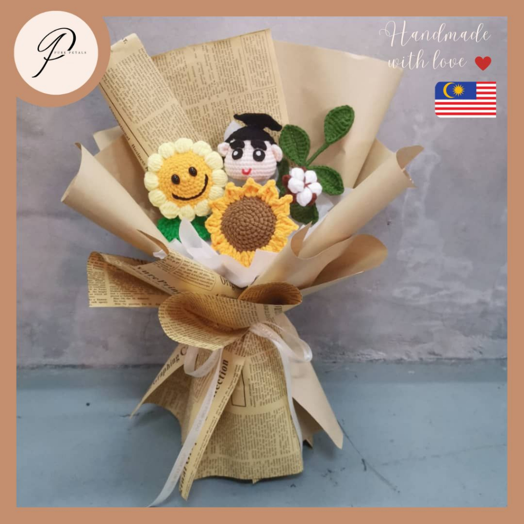 Handmade Crochet Shin-Chan Graduation Bouquet 手工钩织蜡笔小新花束 | Shopee Malaysia