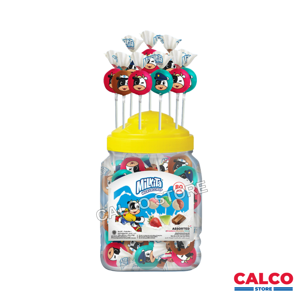 9g x 80 pcs Milkita Milk Lollipop Assorted Jar Candy Gula-Gula ...