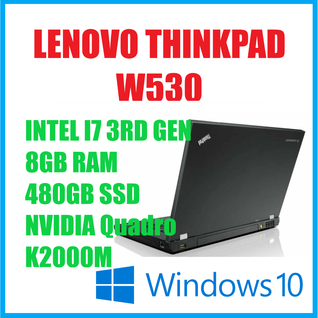 Lenovo ThinkPad W530 Mobile Workstation INTEL I7 3RD GEN/8GB RAM/480GB ...