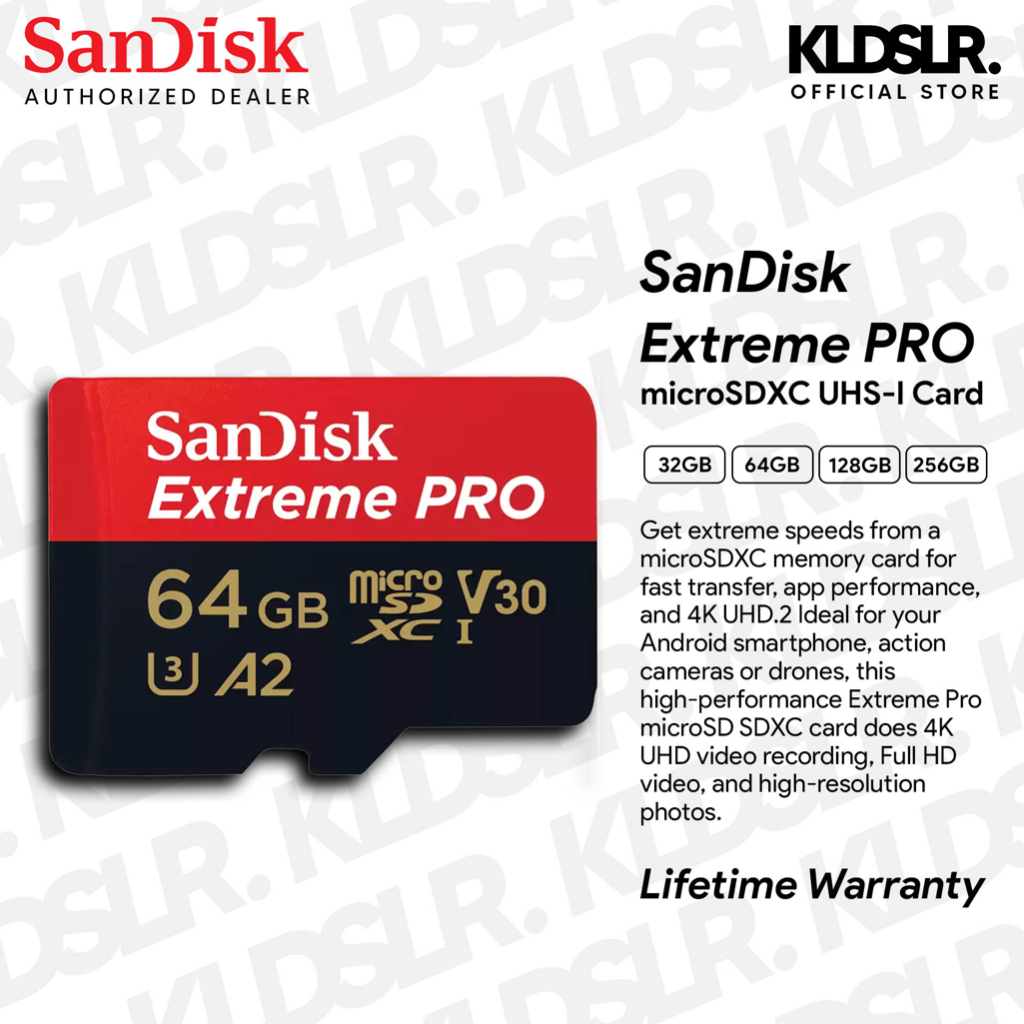 SanDisk Extreme Pro 32GB/64GB/128GB/256GB A2 170MB/s Micro SD U3 4K Memory Card (SanDisk ...