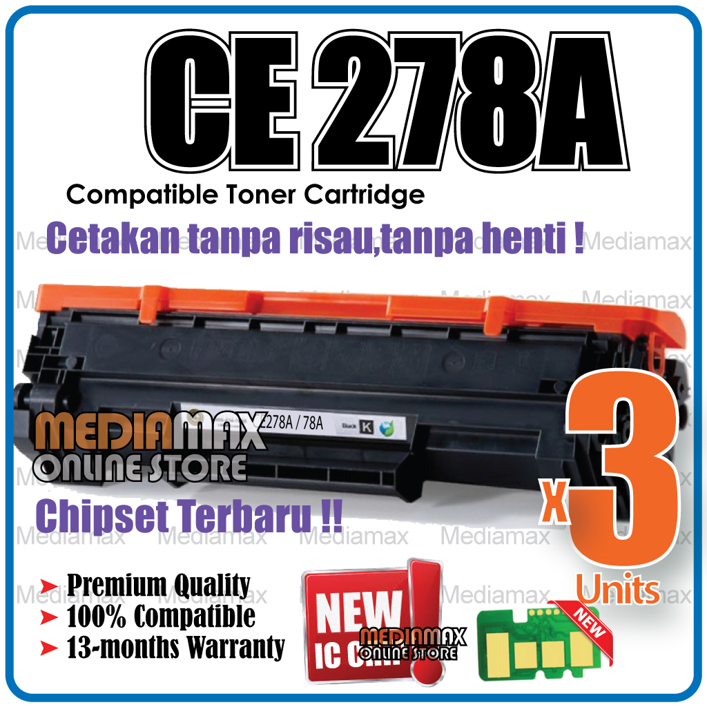 3x Compatible HP CE278A CE 278A 78A Laser Jet Pro M1536 P1530 P1536 ...