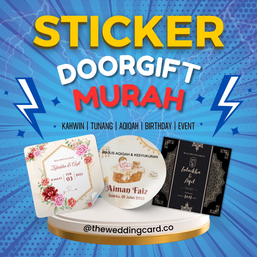 STICKER DOORGIFT MAJLIS KAHWIN TUNANG AQIQAH BIRTHDAY EVENT | STICKER ...