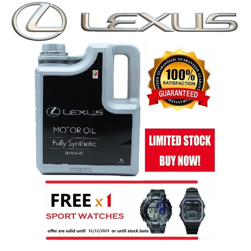 Lexus 5W40 Fully Synthetic Engine Oil 4L Toyota Motor Oil + Free Watch ...