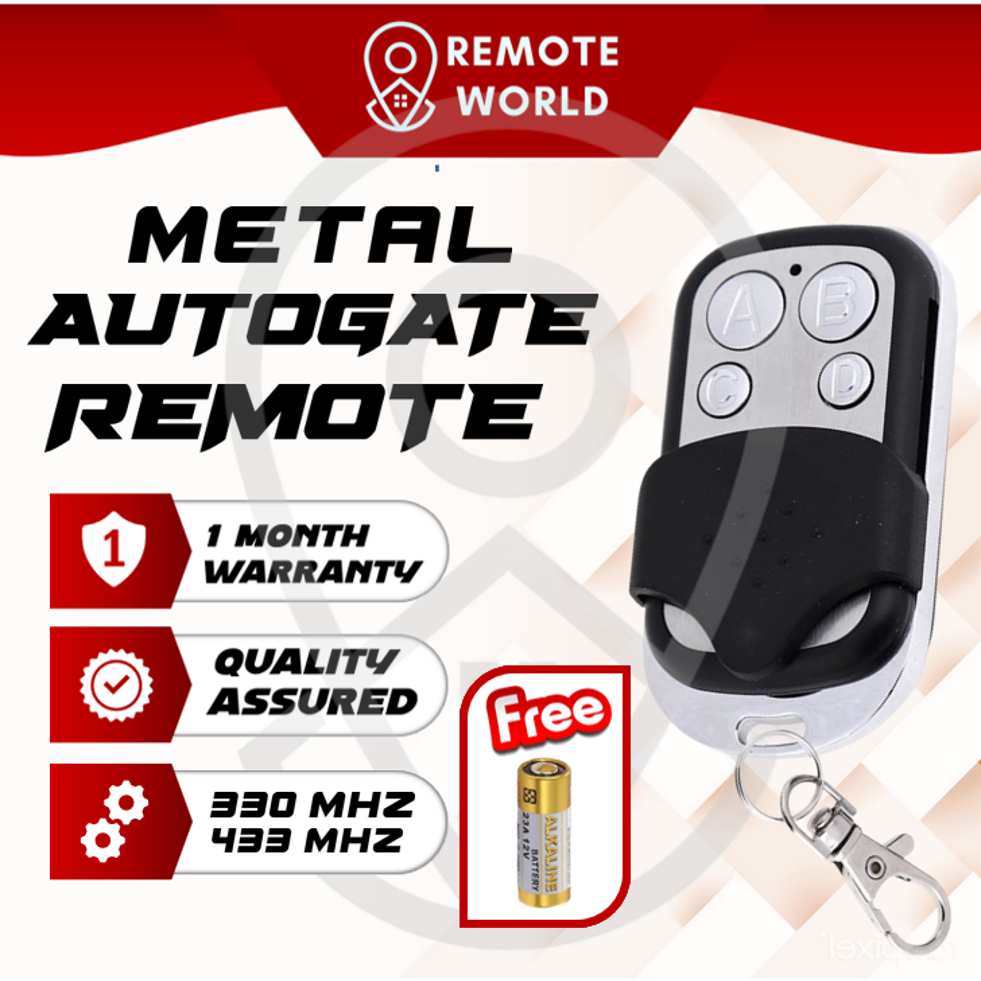 SMC5326 Metal Autogate Remote Control | 4-Button 330MHz 433MHz Dial Code Type Kunci Pintu ...