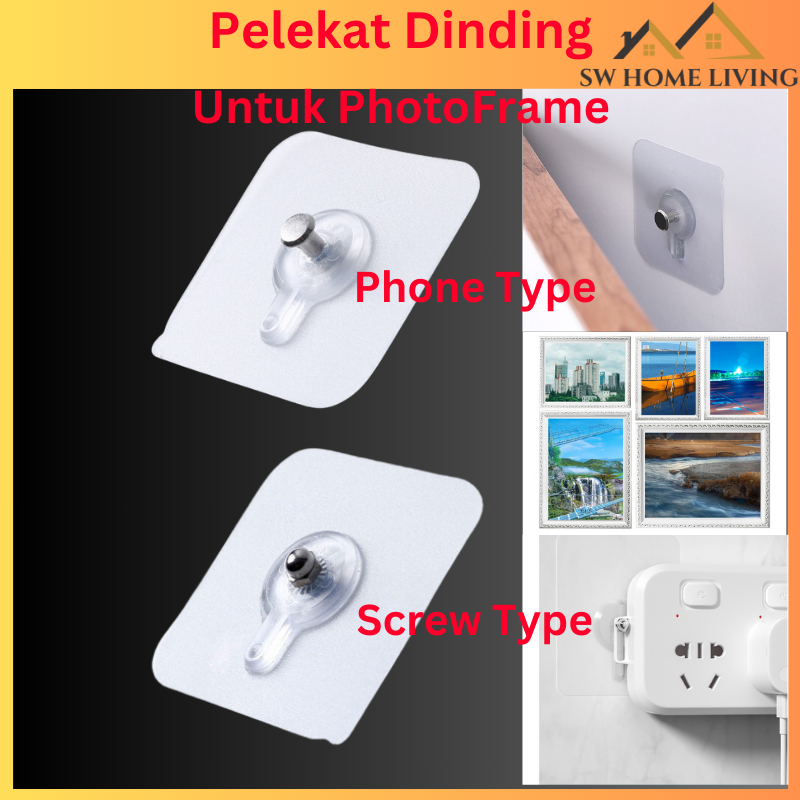 SW Pelekat Gantung Photo Frame dan Jam Tak Perlu tebuk Lubang Photo ...
